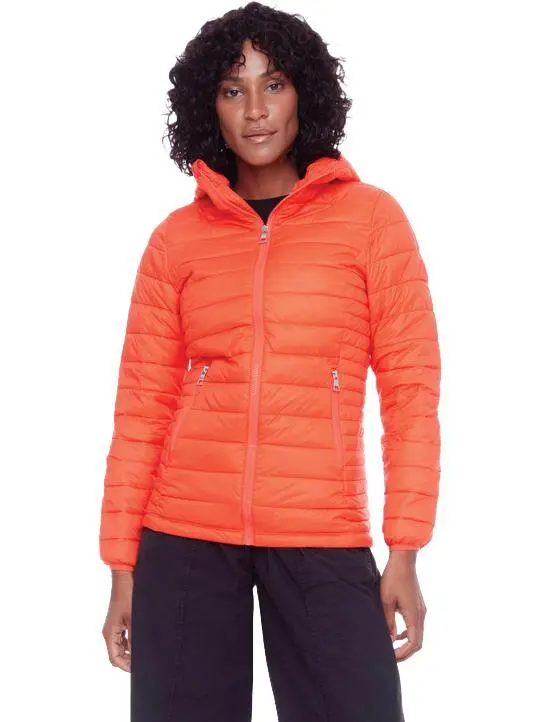 ALPINE NORTH Yoho Vegan Down Lightweight Packable Puffer Jacket - Tangerine
