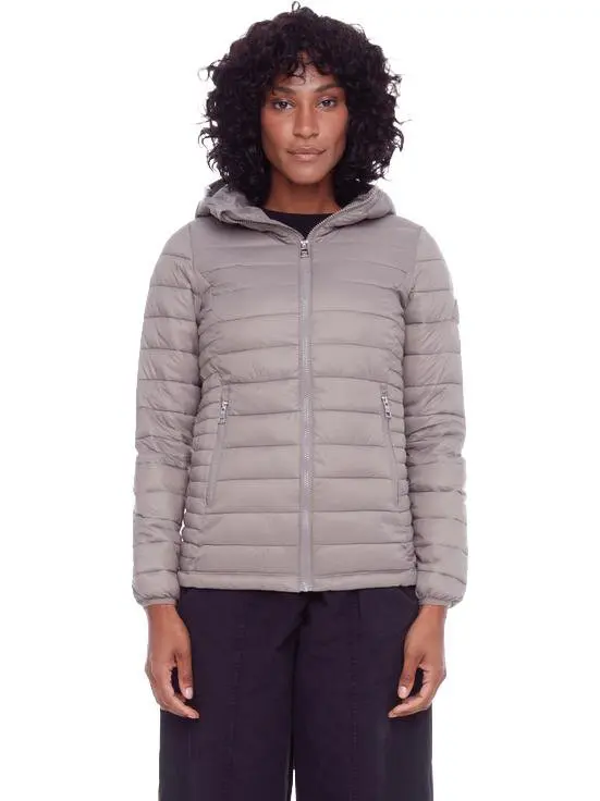 ALPINE NORTH Vegan Down Lightweight Packable Puffer Jacket With Bag - Taupe