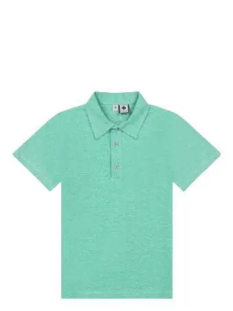 Busy Bees Short Sleeve Polo - Green Chambray