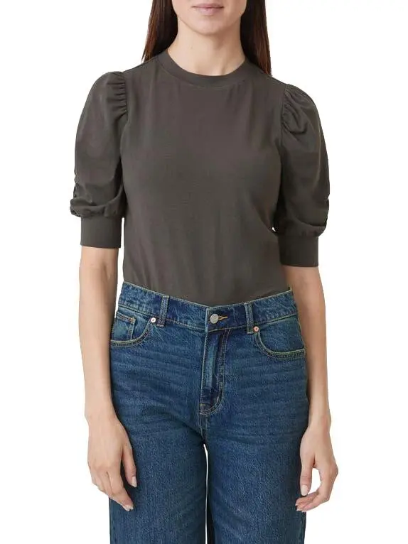 Habitual Gathered Sleeve Knit Top - Highland