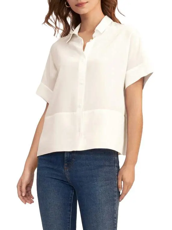Lilysilk Boxy Fit Short Sleeve Shirt - Natural White