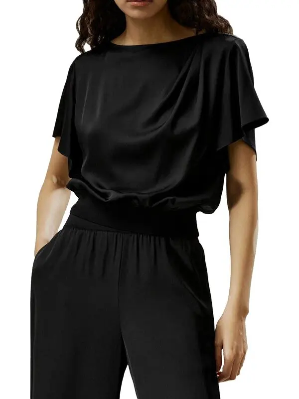 Lilysilk Short Sleeves Silk Shirt - Black