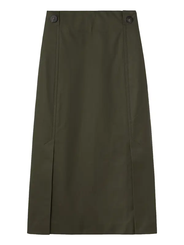 Sasuphi Cotton-gabardine Midi Skirt - Green