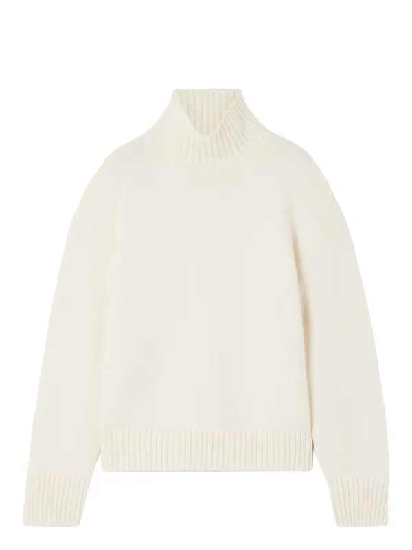 Loro Piana Parksville Cashmere Turtleneck Sweater - Cream