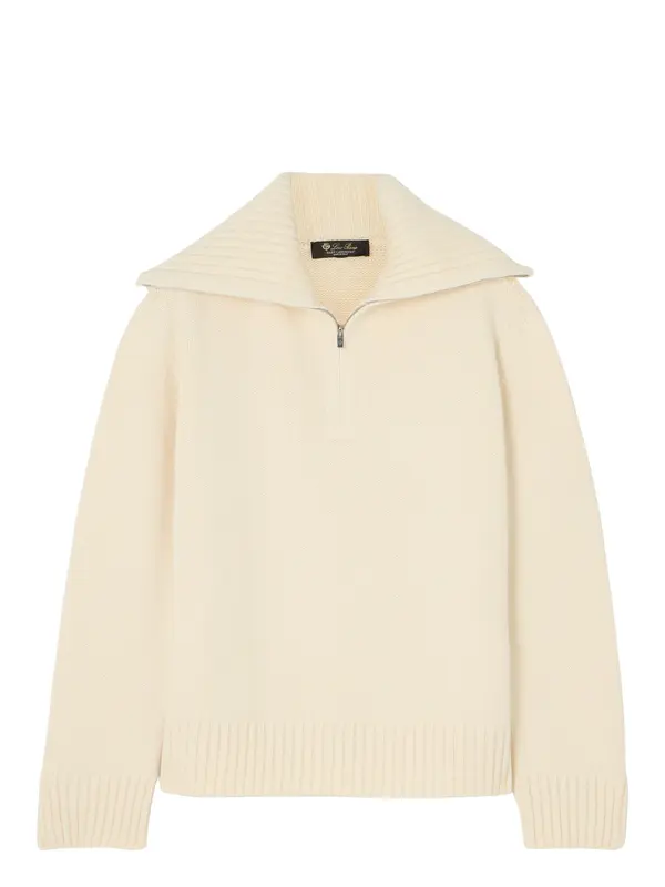 Loro Piana Cashmere Half-zip Pullover - Cream