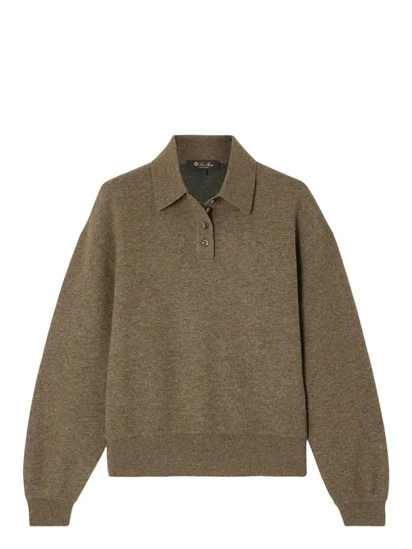 Loro Piana Cashmere-blend Polo Sweater - Green
