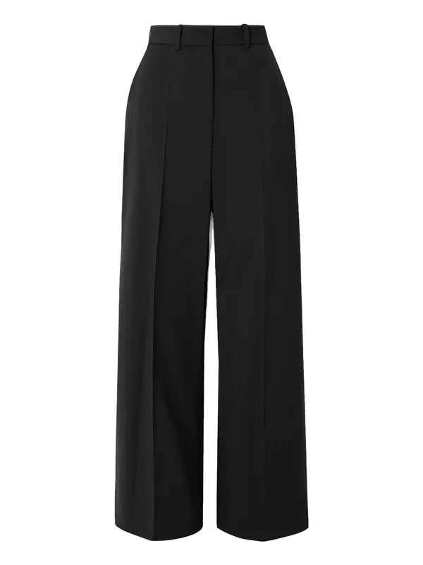 JOSEPH Pleated Straight-leg Pants - Black