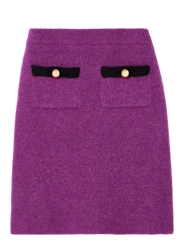Alessandra Rich Alpaca-blend Mini Skirt - Purple