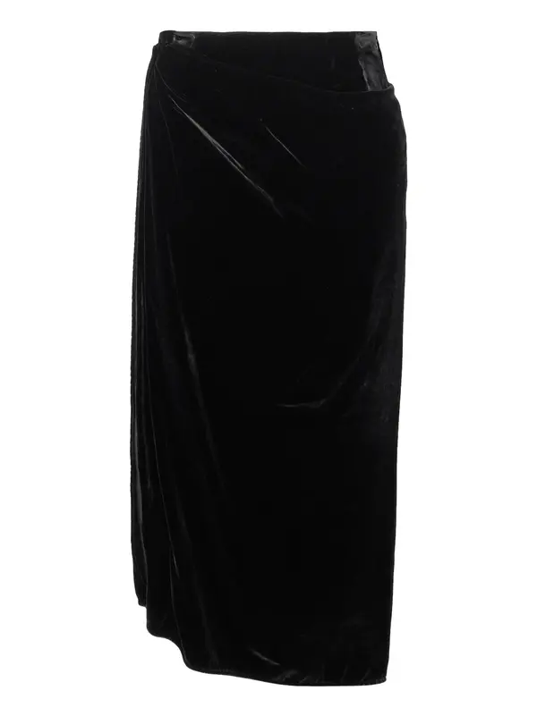 Etro Convertible Wrap-effect Velvet Midi Skirt - Black