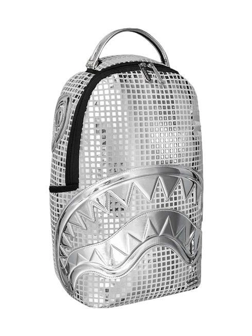 SPRAYGROUND Disco Ball Shark Dlxsv Backpack - White/black
