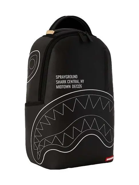 SPRAYGROUND Shark Central Outline Dlxsv Backpack - Black/white