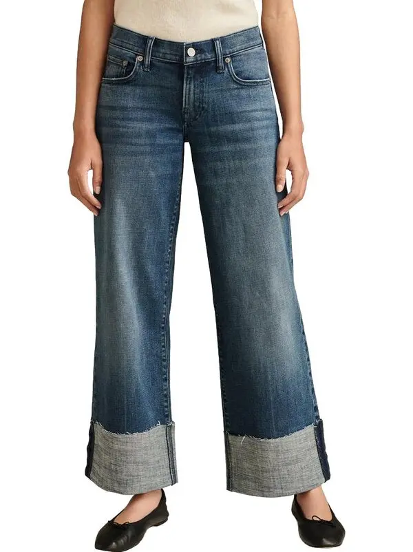 Lucky Brand Legend Cuffed Wide Leg Jeans - Cuffing Season Wash