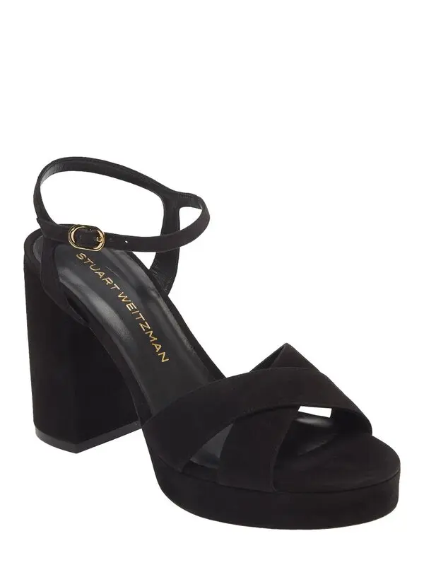 STUART WEITZMAN Dayna Platform Sandal - Black Suede