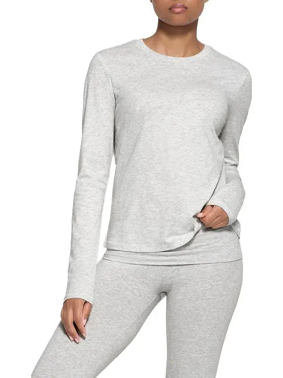SKIMS Relaxed Long-sleeve T-shirt - Light Heather Grey