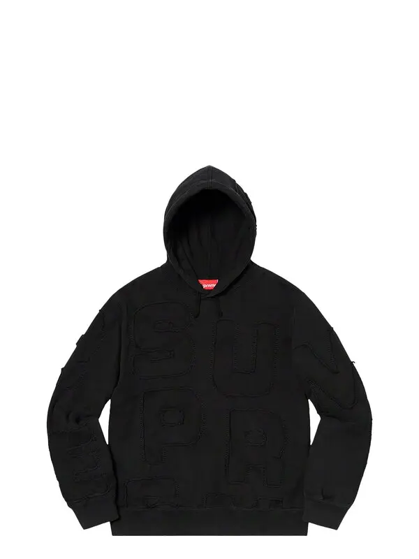 Supreme Cutout Letters Hooded Sweatshirt - Black