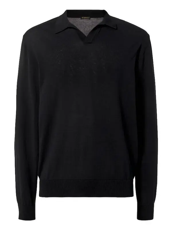 Rubinacci Amalfi Cotton Polo Shirt - Black