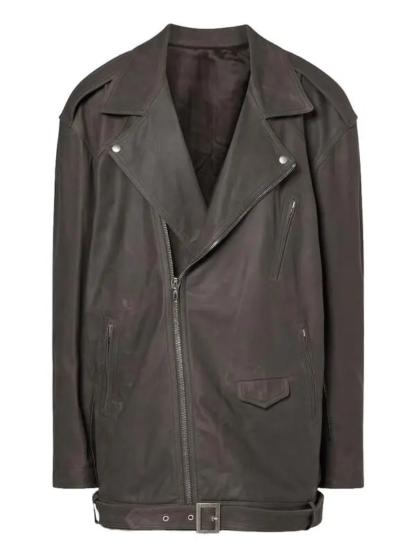 Rick Owens Oversized Leather Jacket - Grey