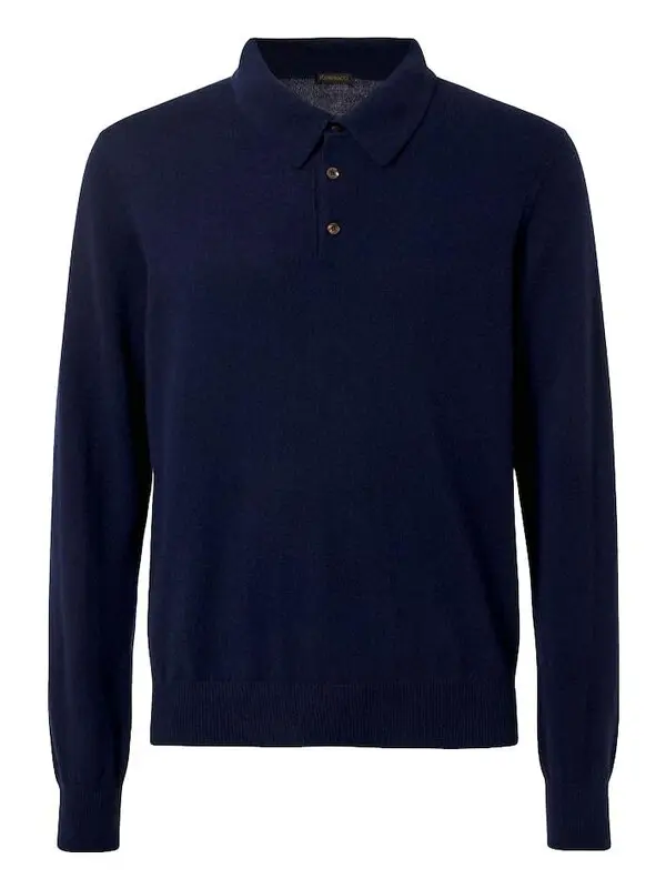 Rubinacci Cashmere Polo Shirt - Blue