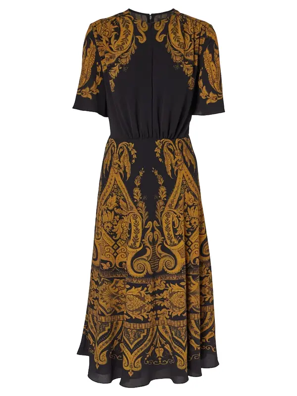 Etro Paisley Print Midi Dress - Black