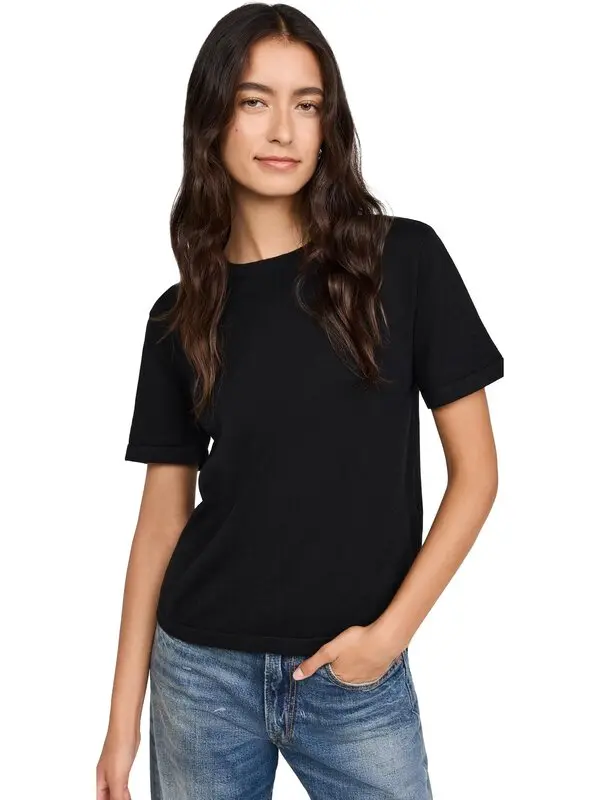 Rails Cotton Cashmere Crewneck Tee - Black