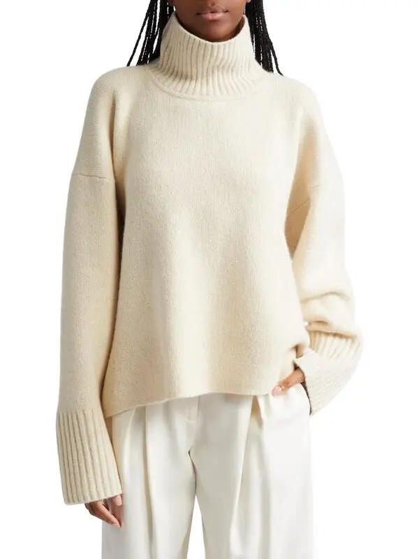 Proenza Schouler Cashmere & Wool Blend Turtleneck Sweater - Ecru