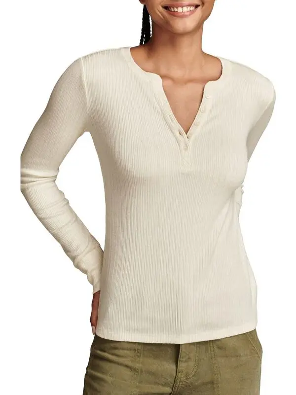Lucky Brand Ribbed Henley - Tofu