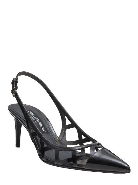 Dolce & Gabbana Lattice Slingback Pumps - Nero
