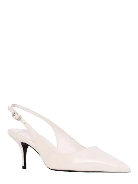 BLACK SUEDE STUDIO Alloy Slingback Pumps - Coconut Patent