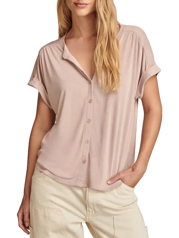 Lucky Brand Sandwash Button-up Shirt - Rose Dust