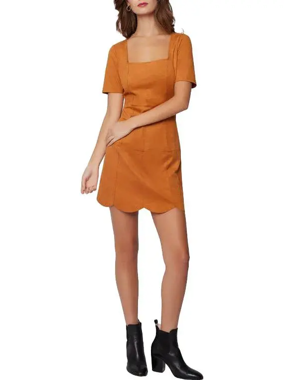 LOST + WANDER Amore Faux Suede Minidress - Caramel