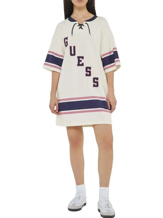 Guess Go Hockey Jersey T-shirt Mini Dress - Sandy Shore Multi