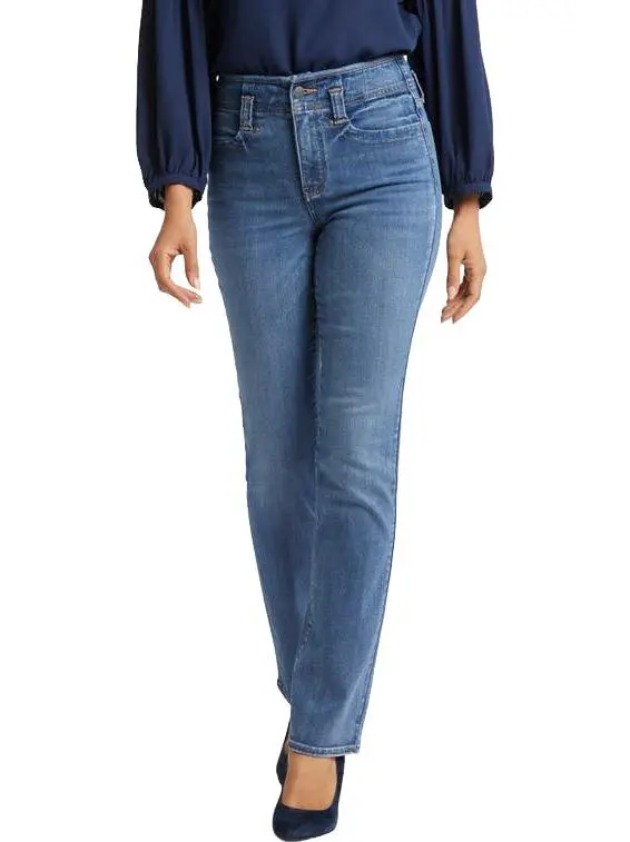 NYDJ Marilyn Hollywood High Waist Straight Leg Jeans - Clear Brook
