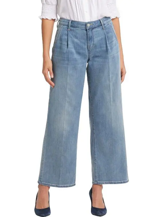 NYDJ Teresa Pleated Ankle Wide Leg Jeans - Indigo Stream