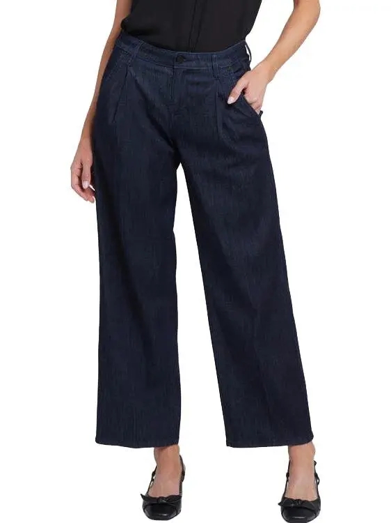 NYDJ Teresa Pleated Ankle Wide Leg Jeans - Rinse