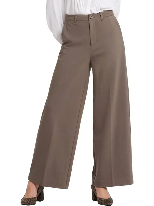 NYDJ Whitney High-waist Wide-leg Trousers - Dark Wood