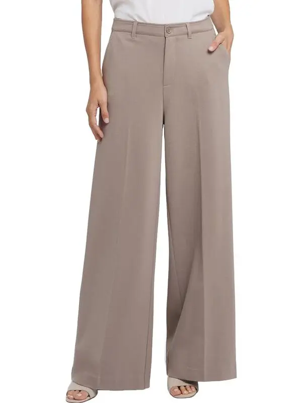 NYDJ Whitney High-waist Wide-leg Trousers - Saddlewood