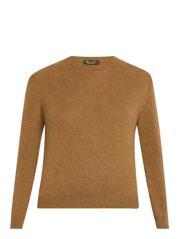 Loro Piana Fobello Baby Cashmere Crewneck Top - Camel Oasis