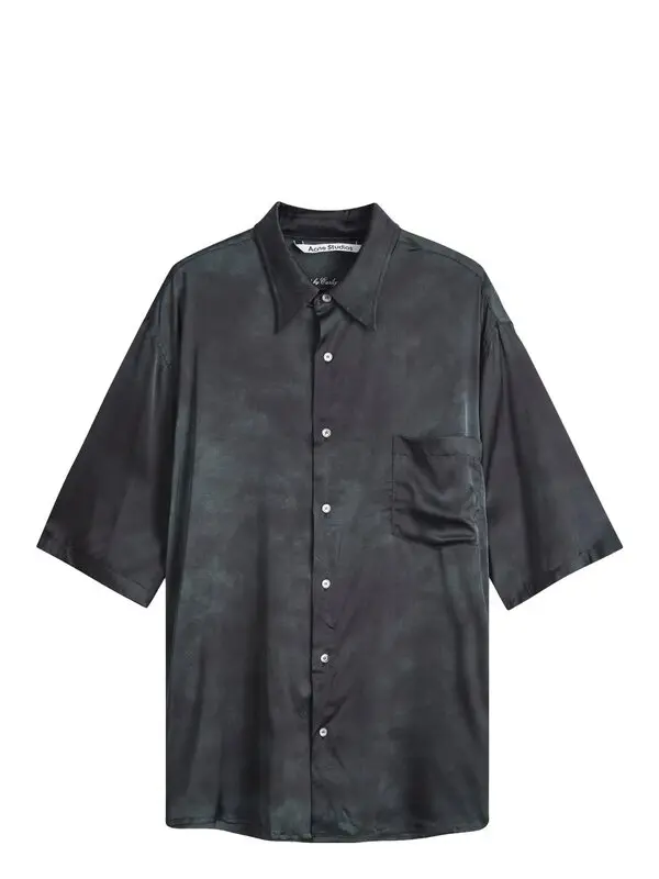 Acne Studios Sandrok Carlijn Jacobs Print Short Sleeve Shirt - Black