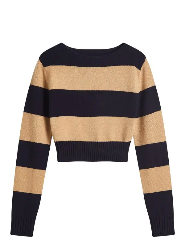 Max Mara Knitted Jumper - Navy Big Stripe