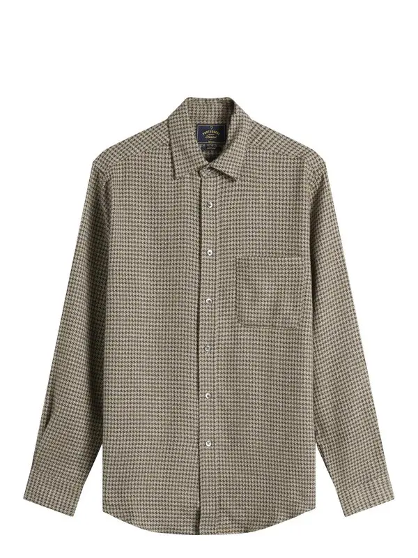 Portuguese Flannel Abstract Houndstooth Shirt - Charcoal
