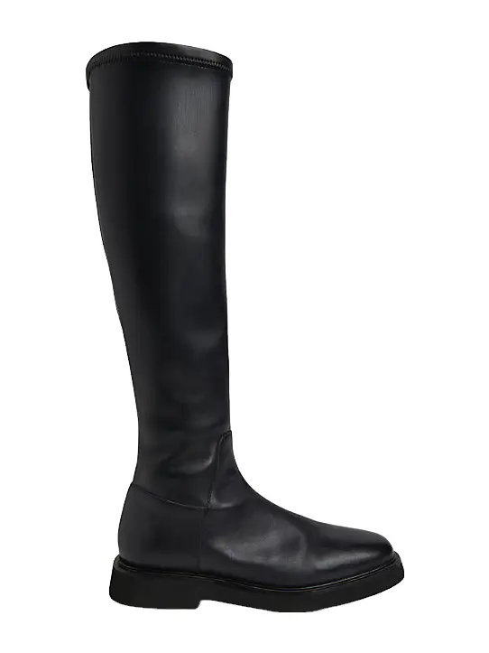Whistles Knee-high Stretch Leather-blend Boots - Black