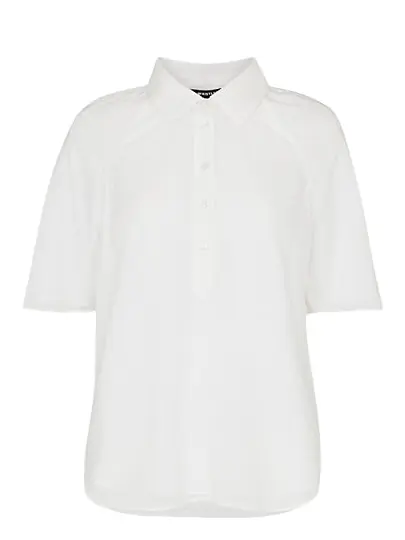 Whistles Mia Short-sleeve Cotton Shirt - White
