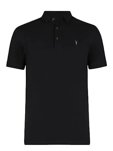 ALLSAINTS Reform Logo-embroidered Cotton-piqué Polo Shirt - Black