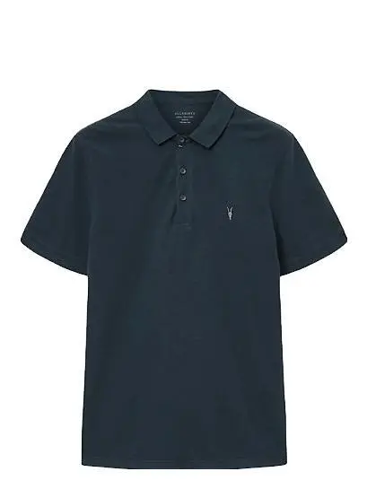 ALLSAINTS Reform Logo-embroidered Cotton-piqué Polo Shirt - Moonstone Blue