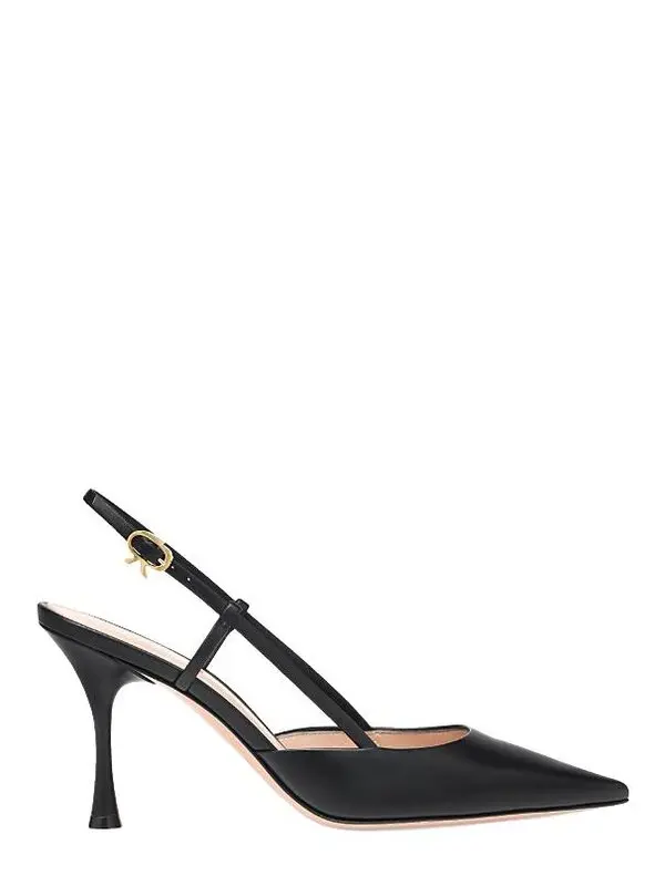 GIANVITO ROSSI Ascent Slingback Pumps - Black Calf Leather