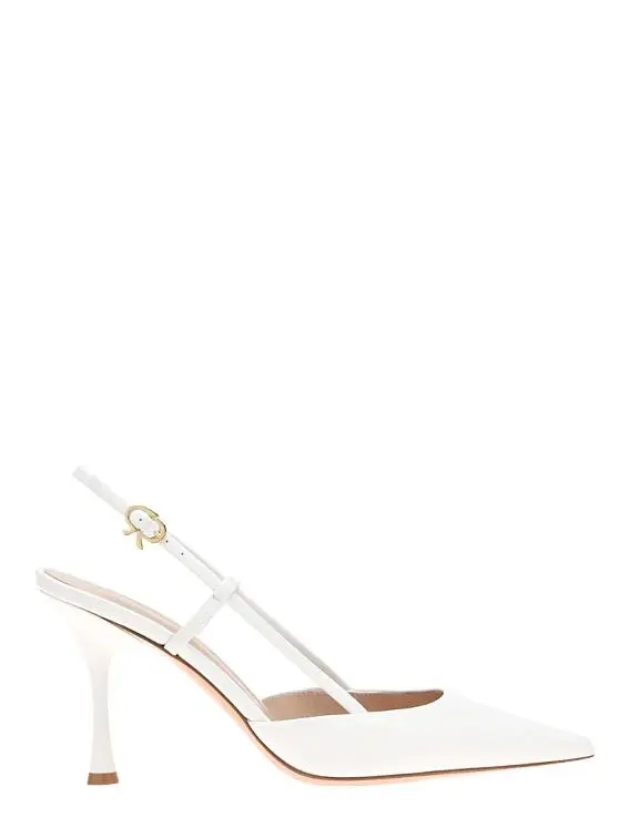 GIANVITO ROSSI Ascent Slingback Pumps - White Calf Leather