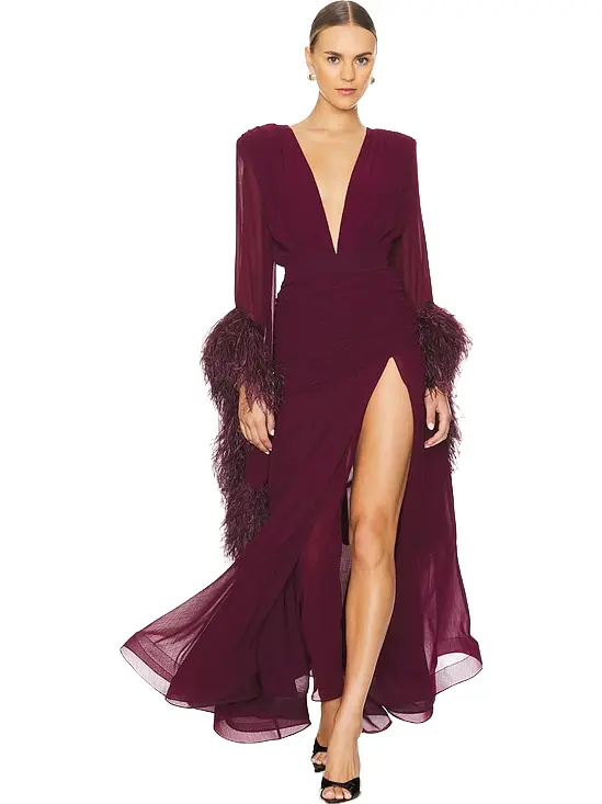 BRONX AND BRONCO Geisha Gown - Burgundy