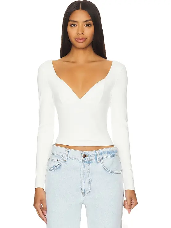 Free People Intimately Fp Duo Corset Long Sleeve Cami - Ivory