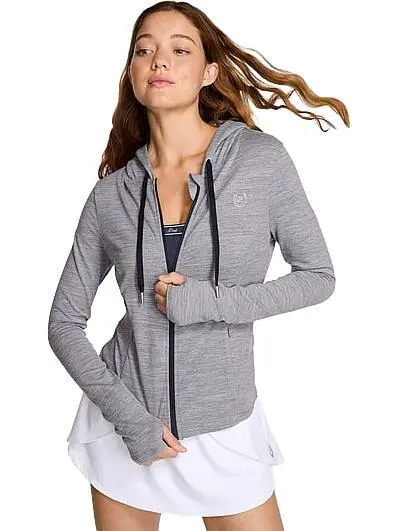 Pink Relay Full-zip Hoodie - Grey