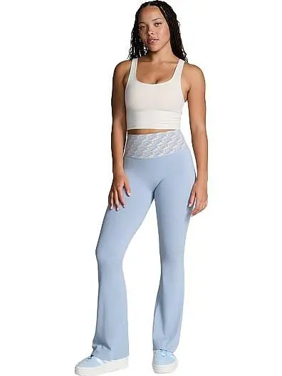 Pink Relay Compression Flare Leggings - Blue
